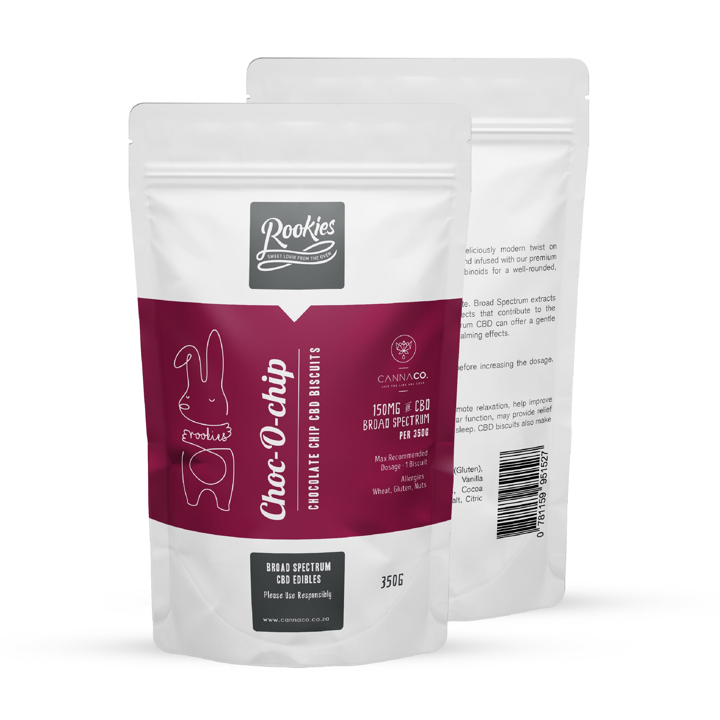 350g Choc Chip CBD Biscuits – Cannaco.