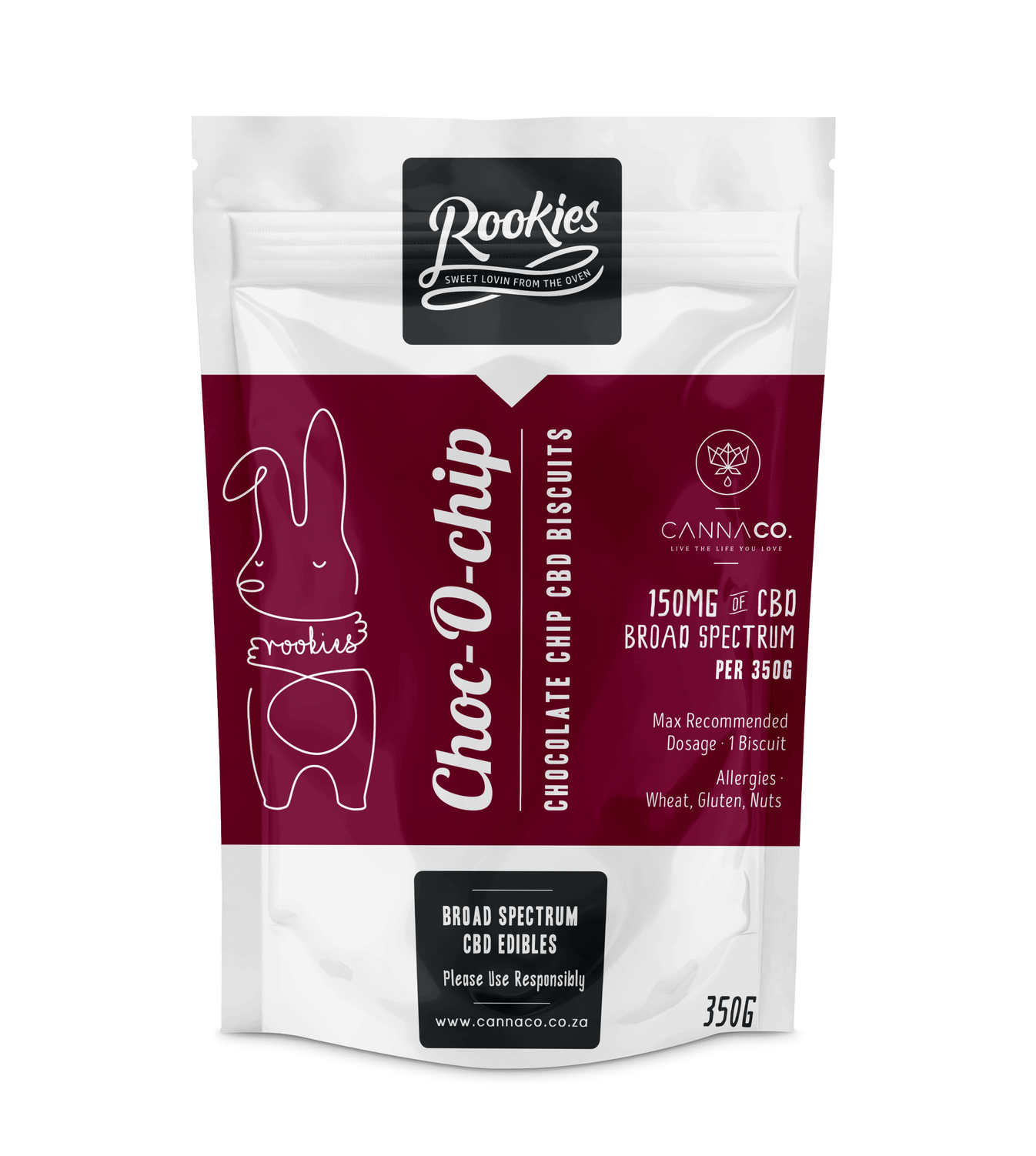 Edibles 350g Choc Chip CBD Biscuits – Cannaco.